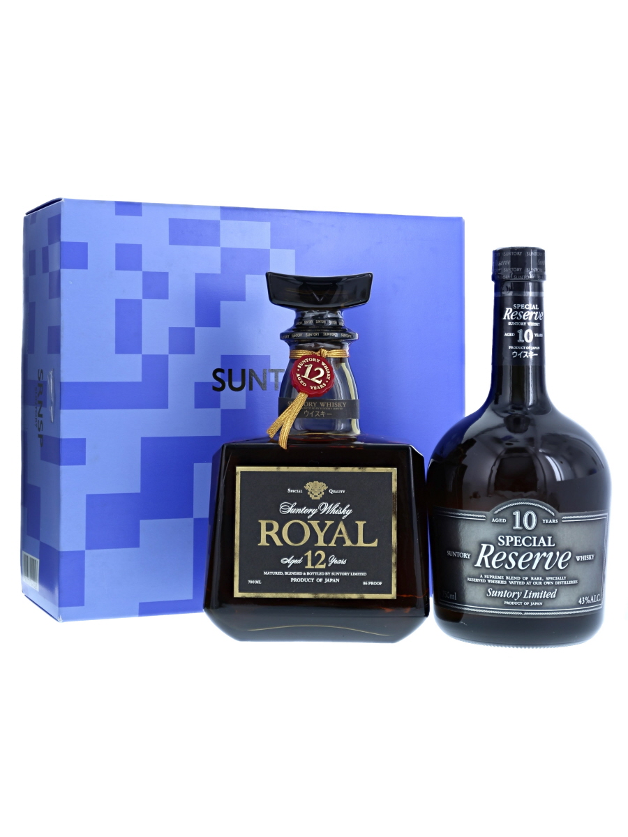 Suntory Reserve 10Year and Royal 12Year 2 bottle Gift Set 75cl 70cl/ 43 ...
